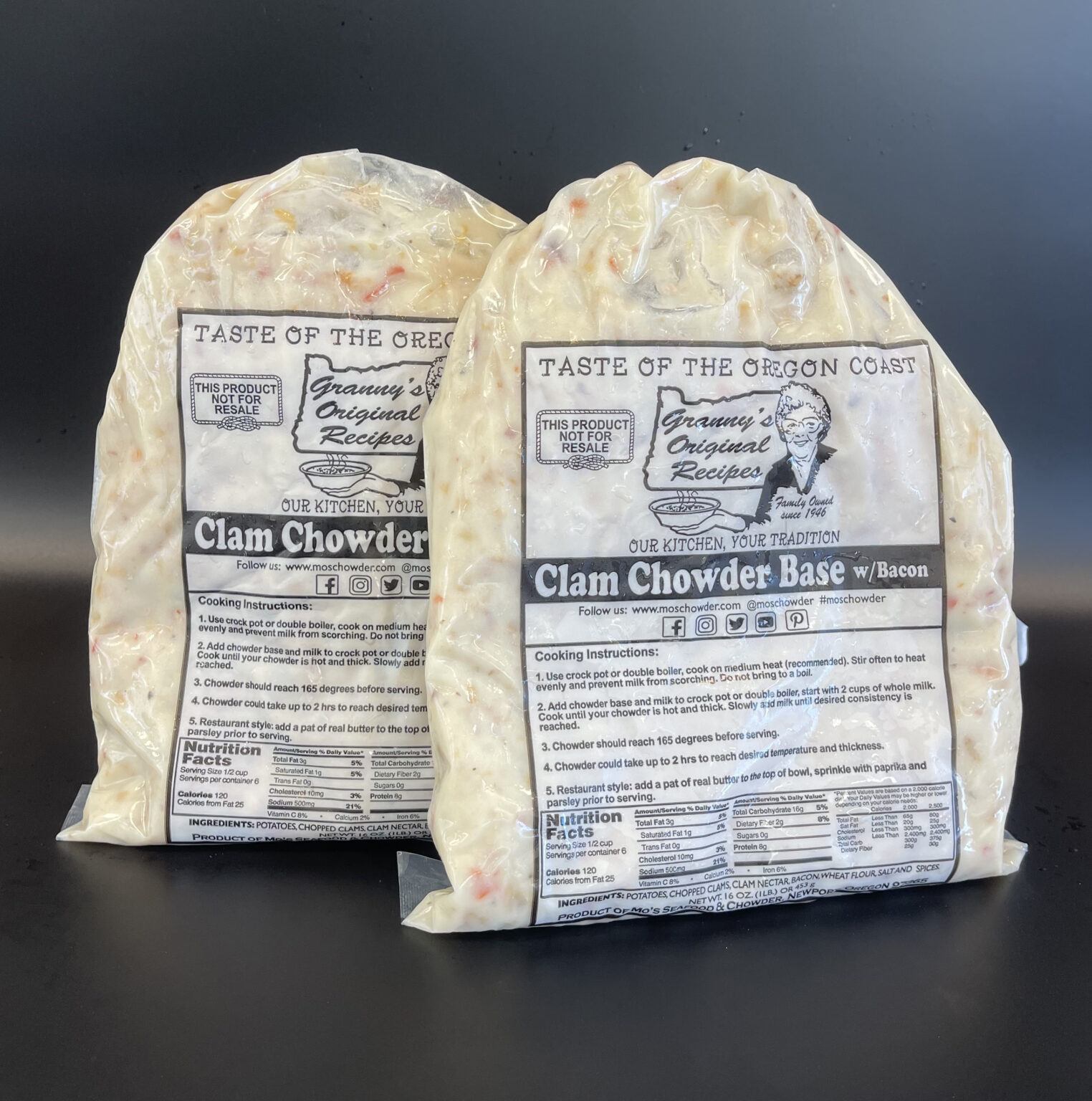 Two 32 oz Bags of Mo’s Clam Chowder – Mo's Seafood and Chowder